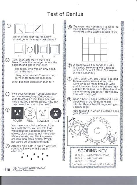 Test Of Genius Worksheet Escolagersonalvesgui