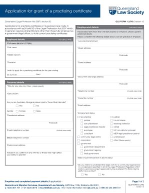 Fillable Online QLS FORM 1 LPA V12 Application For Grant Of A