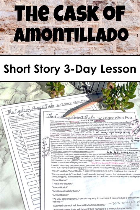The Cask Of Amontillado Short Story Day Lesson