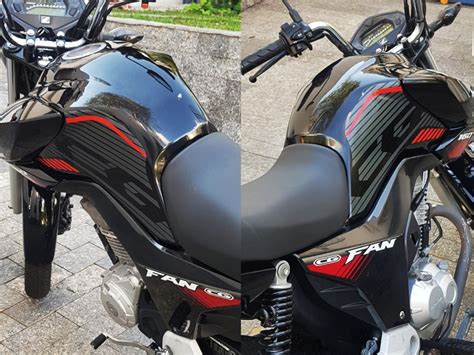 Adesivo Tanque Lateral Cg Fan Preta Gravata Sticker Win