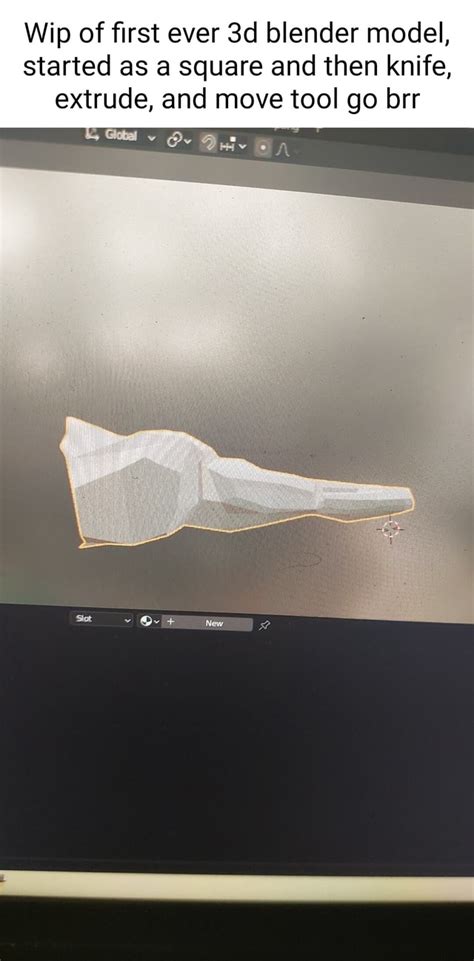 Wip Of First Ever Blender Model Started As A Square And Then Knife