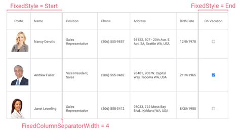Datagridview Fixedcolumnseparatorwidth Property Mobile Ui Controls