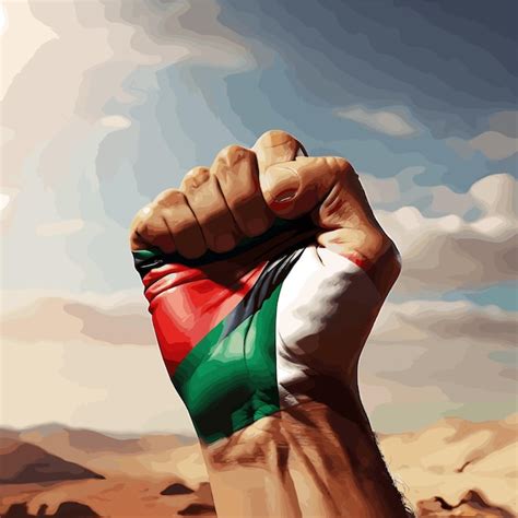 Palestina libre colores del puño de la mano palestina bandera de la