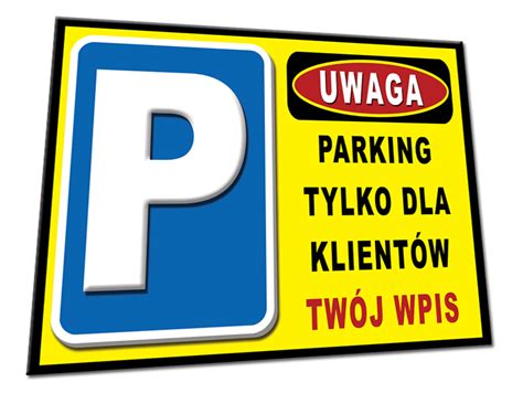 TABLICZKA PARKING dla klientów gości 50x40 ZNAK Tablica znak parking