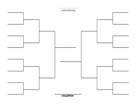 Printable Brackets 16 Team