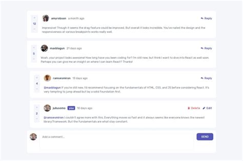 frontend mentor interactive comments section coding challenge solution
