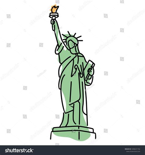 Statue Liberty Color Vector Isolated On Stock Vector Royalty Free
