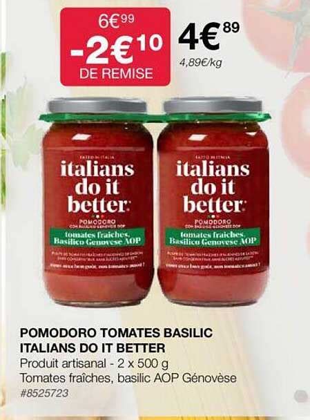 Promo Pomodoro Tomates Basilic Italians Do It Better Chez Costco