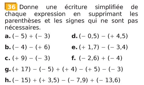 Nombres Relatifs Simplifier L Criture Des Nombres Relatifs