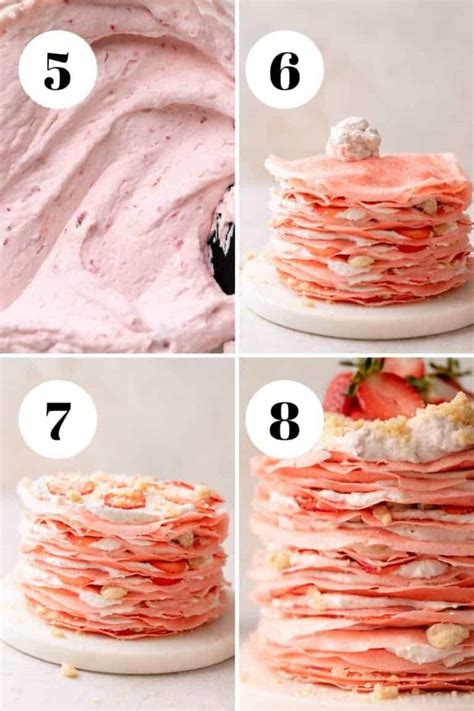 Strawberry Crumble Crepe Cake Cambrea Bakes