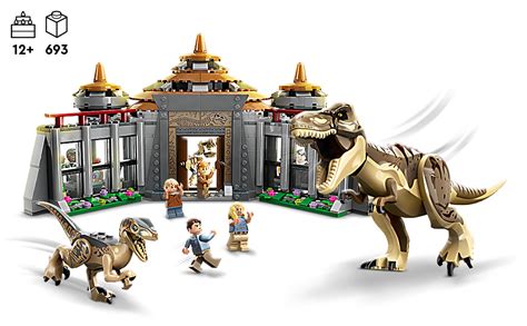 Lego Jurassic Park Angriff Des T Rex Und Des Raptors Aufs