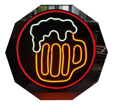 Cartel Chop De Cerveza En Neón Led Logos Figuras Leyendas