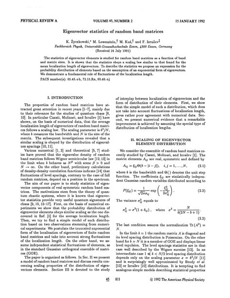 pdf eigenvector statistics of random band matrices