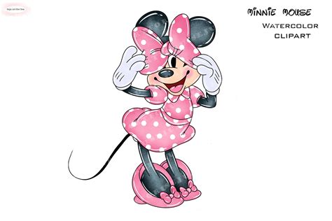 Buy Minnie Watercolor Minnie Mouse Minnie Mouse Clipart Minnie