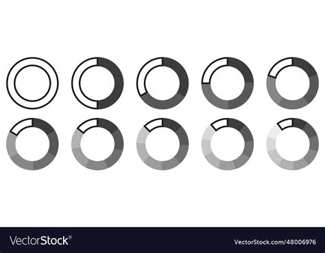 Circles Divided Diagram Graph Icon Pie Vector Image