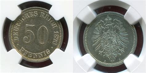 Kaiserreich German Empire 50 Pfennig Silber Circulation Coin 1876 A