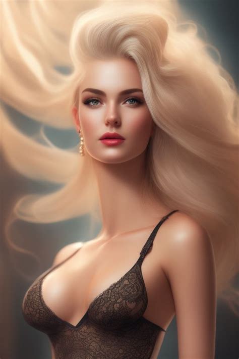 Alive Squid Woman With Very Light Blonde Hair And A Slim Body