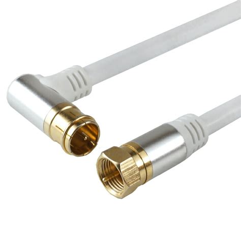 入荷中 ホーリック アンテナケーブル 7m ホワイト アルミヘッド 差込式 ネジ式コネクタ L字 ストレートタイプ AC70 384WH