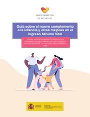 GUIA IMV 2022 pdf Guía sobre el nuevo complemento a la infancia y