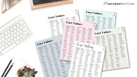 core values examples of 150 personal values core values list pdf 2022