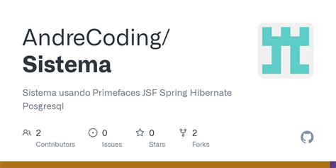 GitHub AndreCoding Sistema Sistema Usando Primefaces JSF Spring