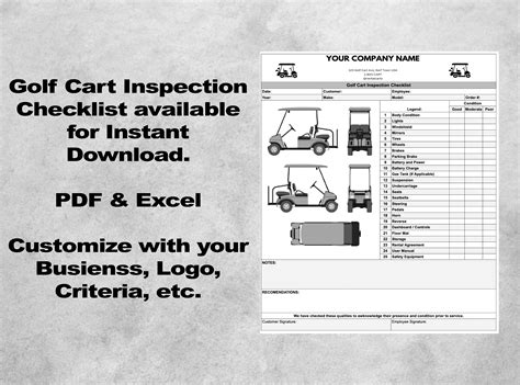 Golf Cart Inspection Checklist For Golf Courses Country Clubs Golf