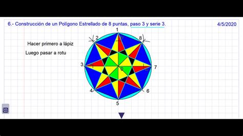 6 Construir un Polígono Estrellado de 8 Puntas Paso 3 y Serie 3