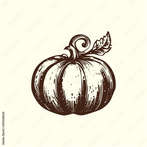 Vecteur Stock Vintage Logo Of A Pumpkin Black And White Old School