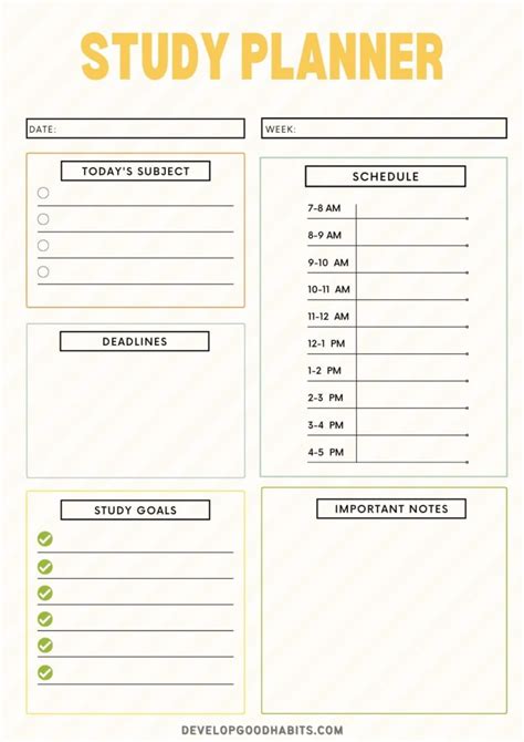 Korean Study Planner Template Pdf Free
