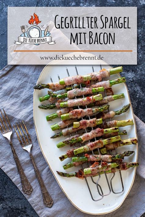 Grüner Spargel mit Bacon vom Grill Rezept Spargel grillen Essen