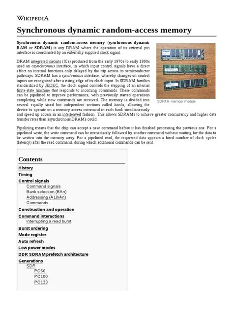 synchronous dynamic random access memory pdf dynamic random access memory random access memory