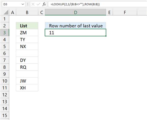 Find Last Value In A Column