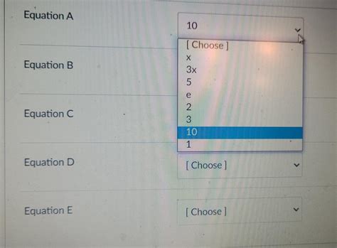 solved given each logarithm equation below match the