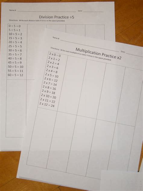 Multiplication Times Sheets