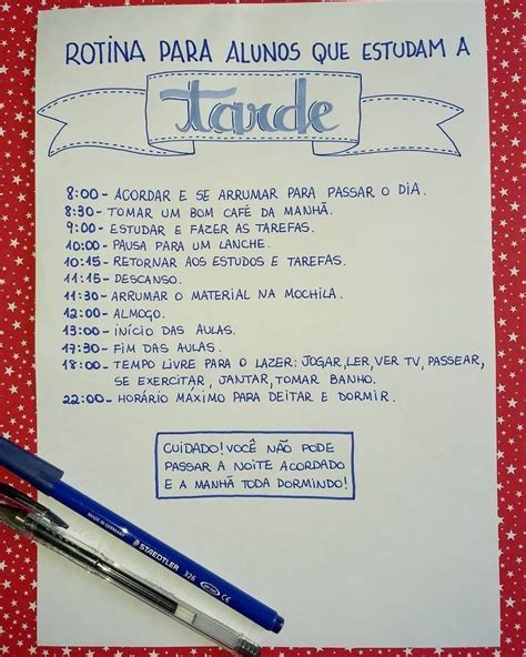 Rotina Para Alunos Que Estudar A Tarde Dicas De Estudo Rotina De
