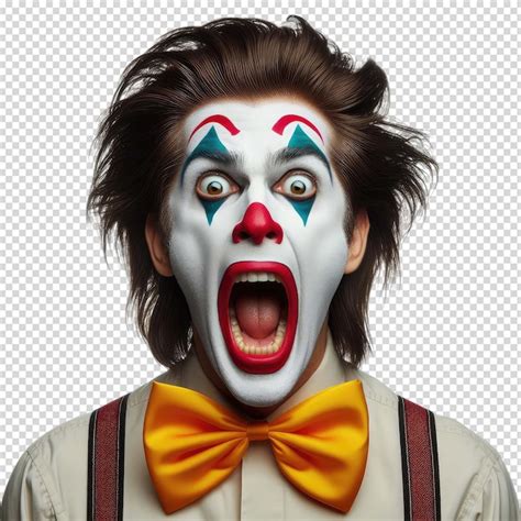 Un Hombre Con Una Cara De Payaso Y Una Corbata Amarilla Archivo Psd