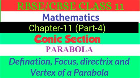 Parabola Conic Section Parabola Conic Sections Basic Concepts Of
