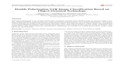 double polarization sar image classification based on · sar image classification based on
