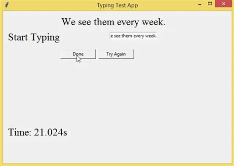 typing test app using tkinter in python with source code sourcecodester