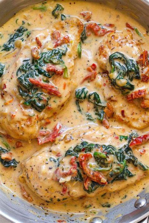 Cremiges Parmesan Hähnchen mit Spinat