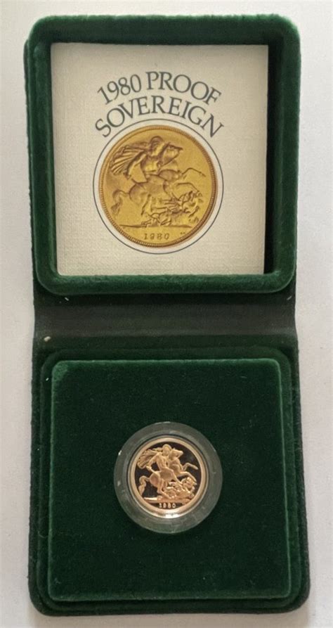 1980 Gold Proof Sovereign M J Hughes Coins