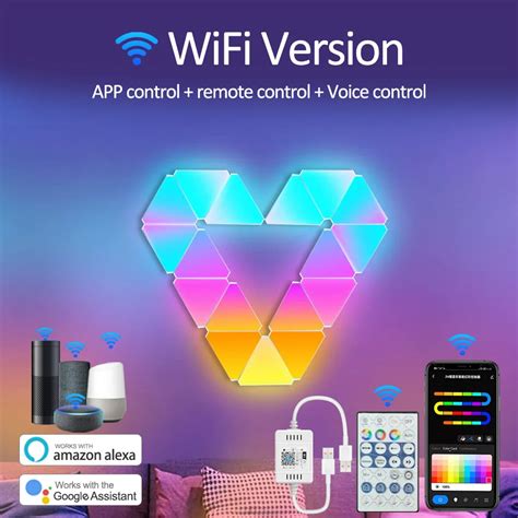 Ak Ll RGB Gen Duvar Klar WiFi Bluetooth LED Atmosfer Yatak Odas Lambas