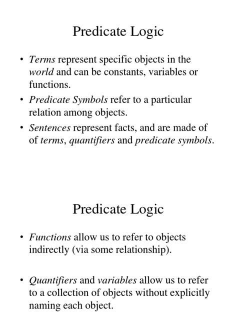 predicate logic world and can be constants variables or pdf first order logic logical