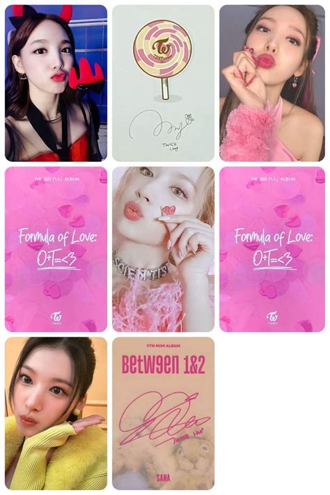 Nayeon Sana photocard Kart şablonu Sticker tasarımı Kartlar