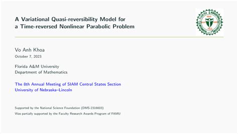 pdf a variational quasi reversibility model for a time reversed nonlinear parabolic problem