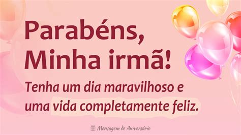 Parabéns para minha irmã Mensagem de Aniversário