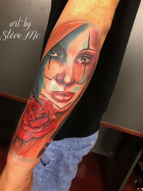 Clowngirltattoo Colourportraittattoo Tattoo Studio Tattoo Artists