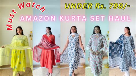 HUGE Amazon Kurta Sets Haul Under Rs 799 Must Haves Trendy Kurta