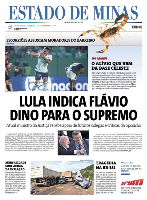 Confira A Capa Do Jornal Estado De Minas Do Dia 28 11 2023