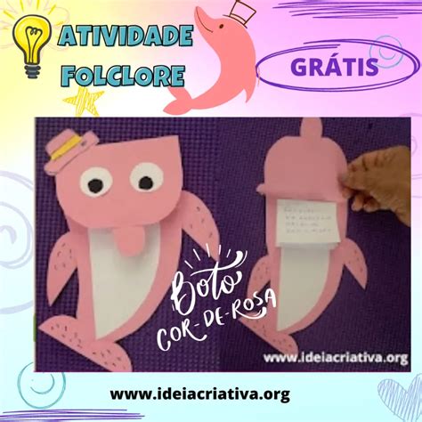 Atividade Folclore Boto Rosa BNCC Ideia Criativa Gigi Atividades